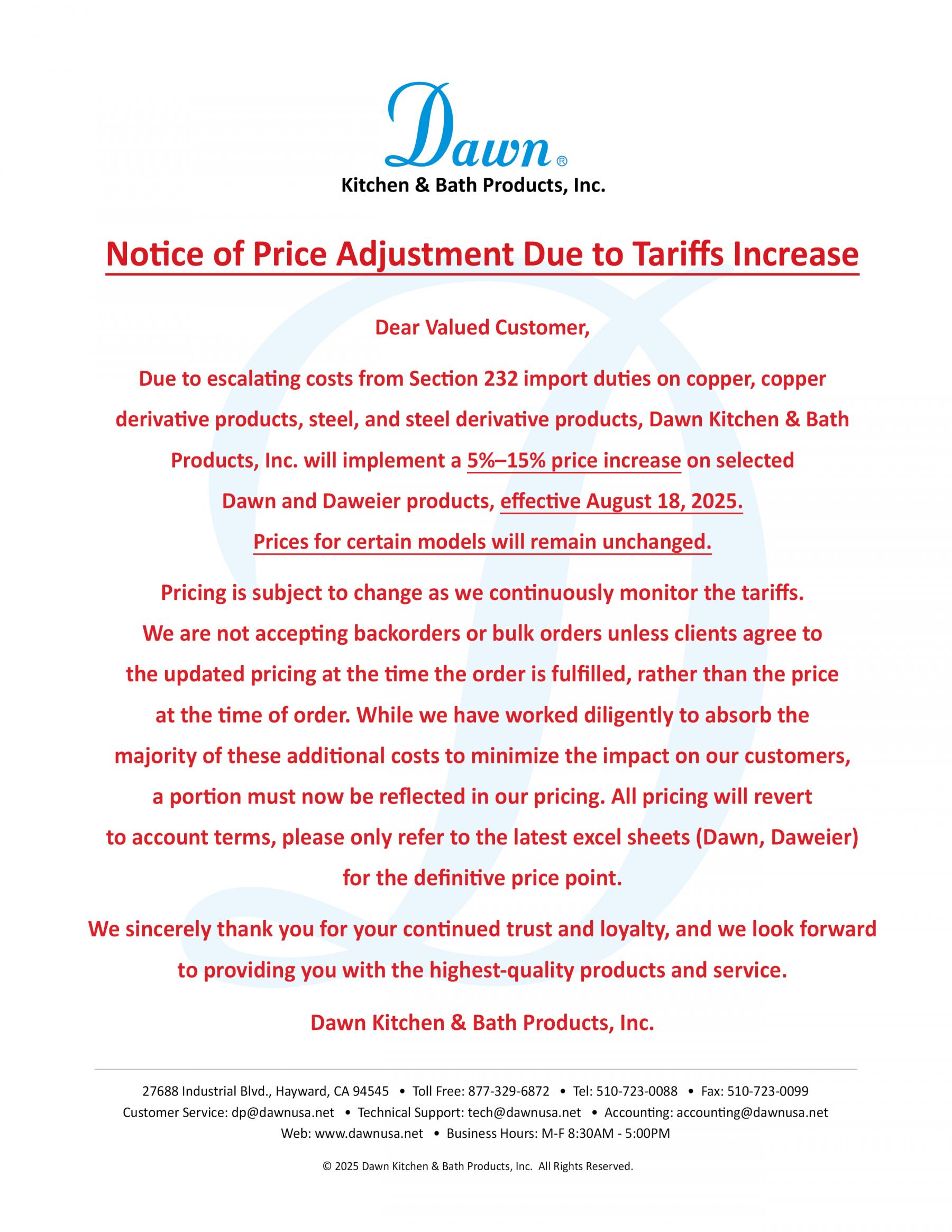 Dawn Kitchen & Bath Products, Inc. - RESOURCES